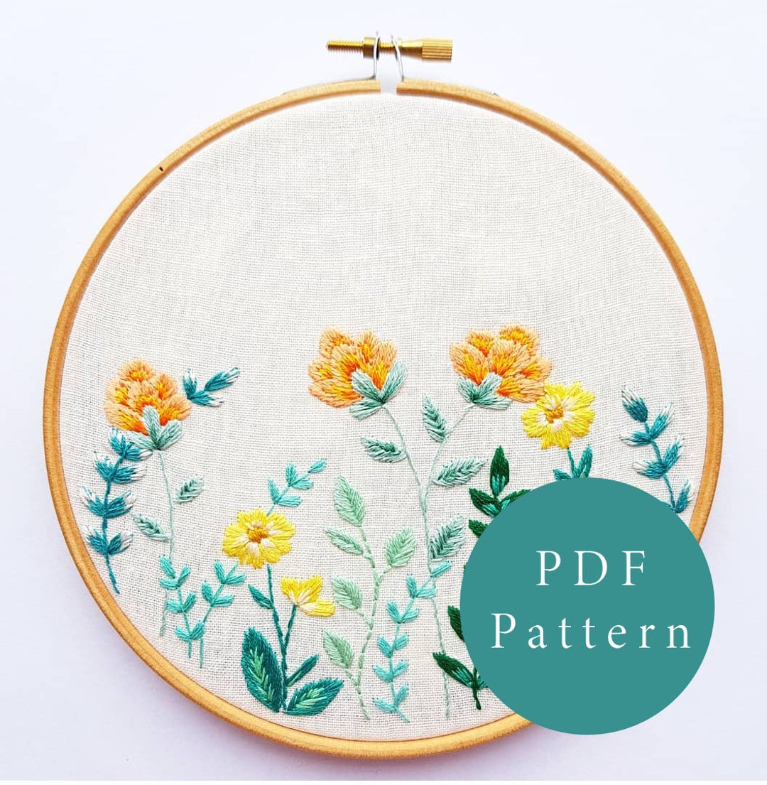 Flower Garden PDF Digital Instant Download Pattern/ Embroidery Tutorial ...