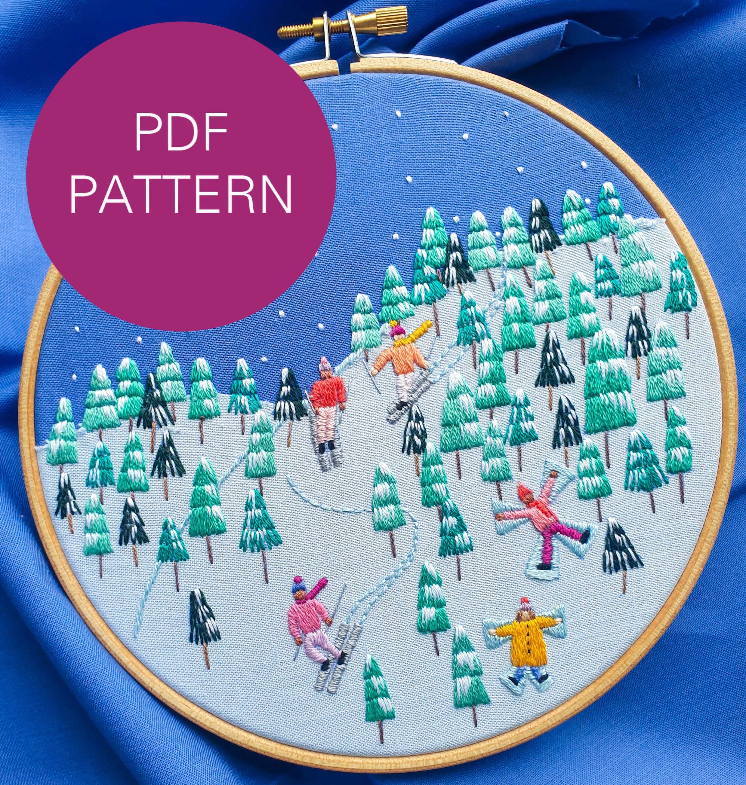 Christmas Scenes Ski Slope & Alpine Scene Pattern Bundle PDF - Etsy