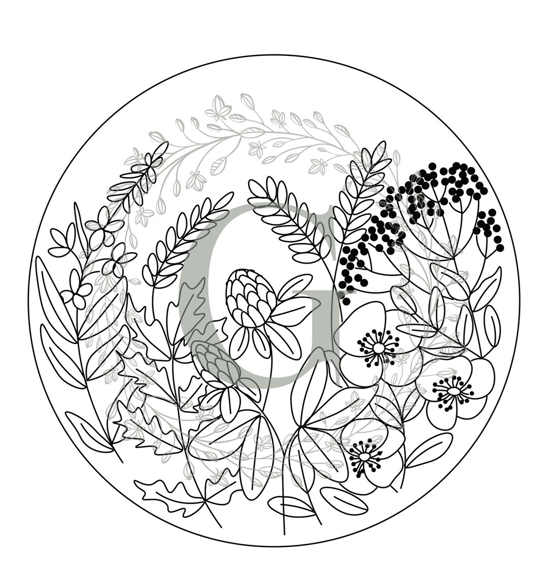 Autumn Flowers Template. Embroidery Template and Coloring Page. PDF ...