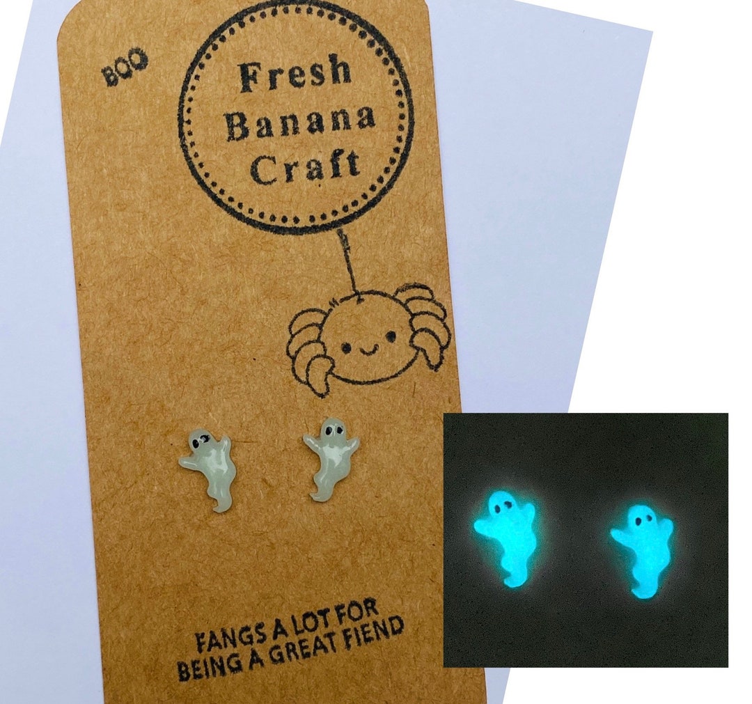 Glow in the Dark Halloween Ghost Stud Earrings, Spooky Scary , October ...