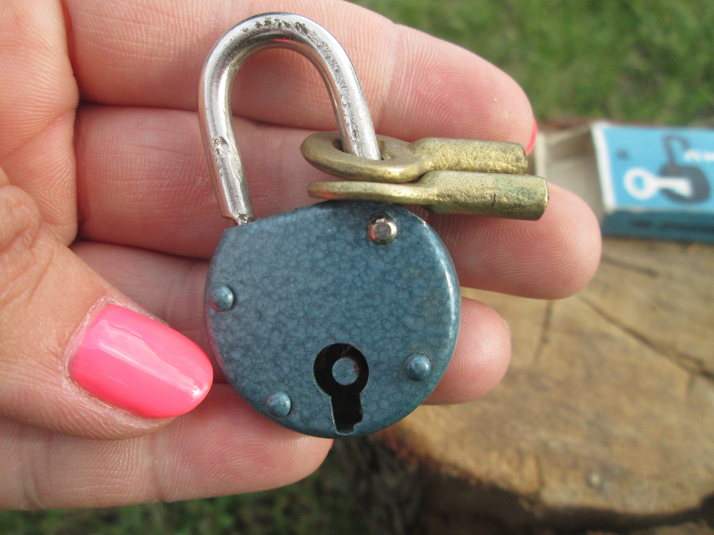 Small padlock Vintage padlock Padlock with keys Mini | Etsy