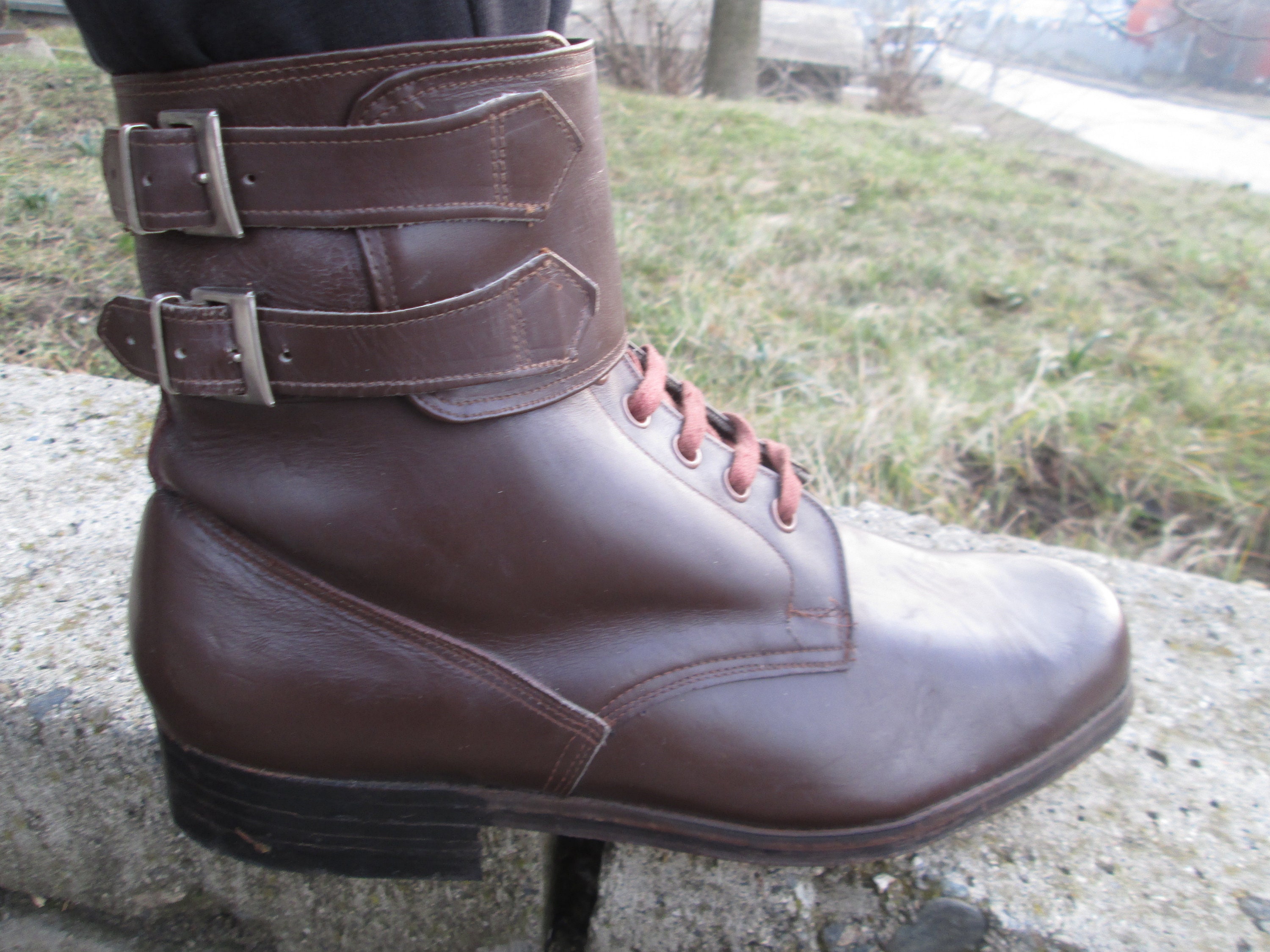 Combat Leather Boots, Vintage Army Boots, Brown Leather Combat Leather Boots, Vintage Army Boots, Brown Leather