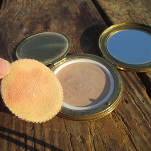Brass Powder With Mirror, Pocket Mirror, Vintage Powder Box, Pocket ...