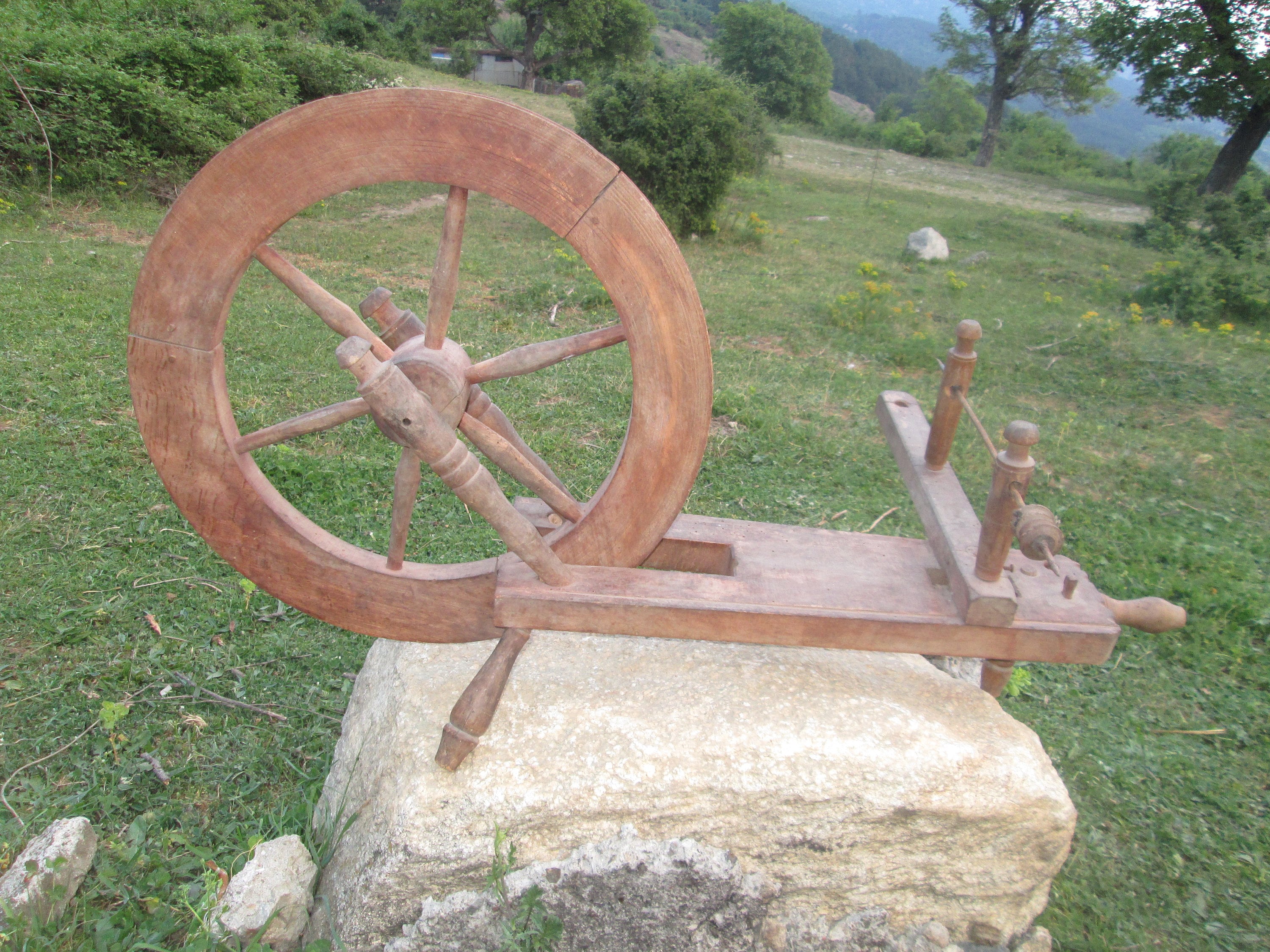 Antique Wooden Tool Antique Spinning Wheel Manual Spinning - Etsy UK