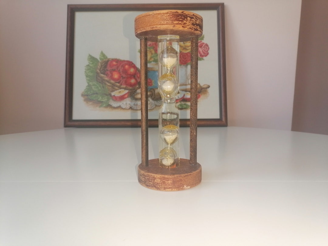 Vintage Wooden Hourglass, Water Hourglass, Sand Clock, Vintage Sand ...