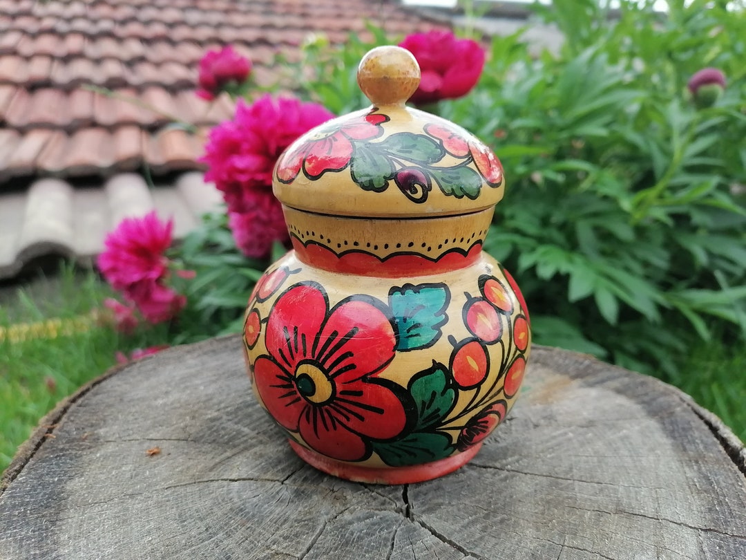 Soviet Wooden Box, Floral Box, USSR Box, Hand Painted Box, Treasures ...