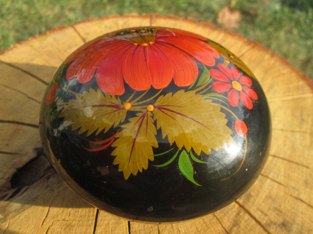 Soviet Wooden Box, Floral Jewelry Box, Hand Painted Box, Treasures Box ...