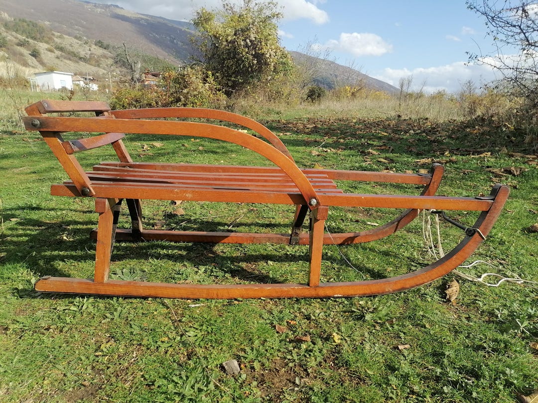 Vintage Handmade Wooden Sled, Antique Winter Decor - Etsy