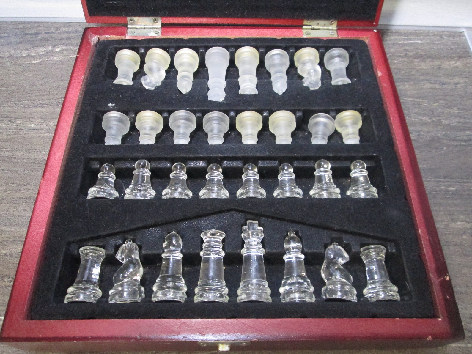 Vintage Glass Chess Glass Chess Set Glass Board Vintage - Etsy UK