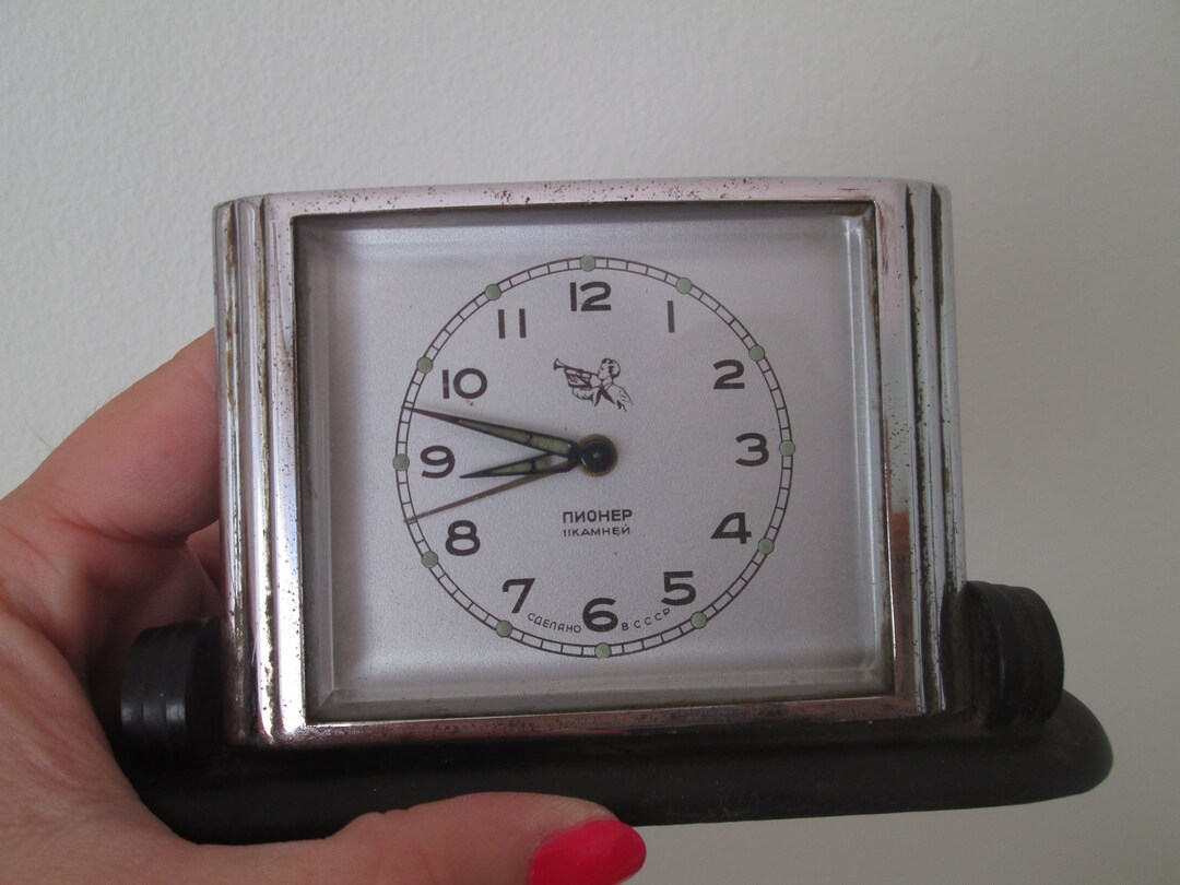 Vintage Alarm Clock, Russian Mechanical Clock Pioner, Retro Working ...