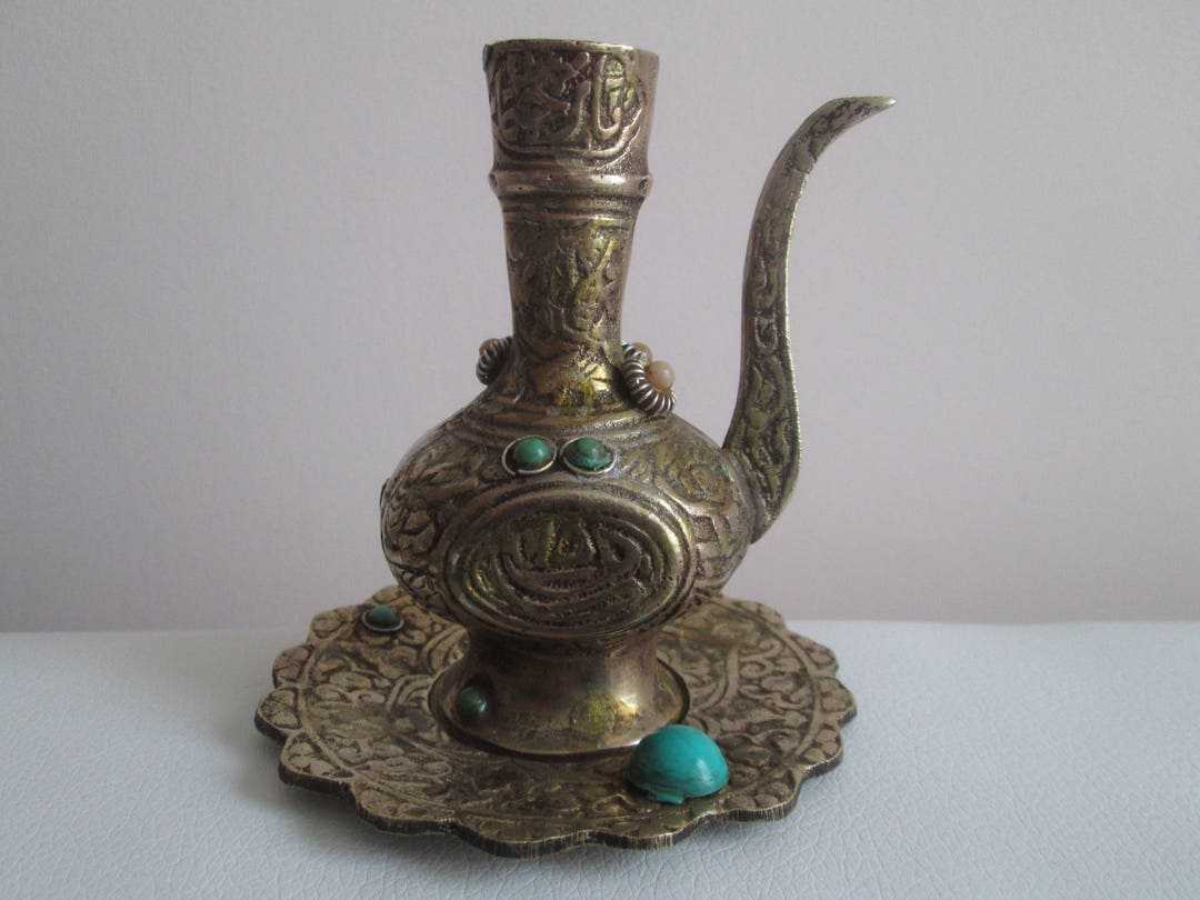 Vintage Bronze Cannula Vase: Miniature Teapot, Retro Home Decor - Etsy