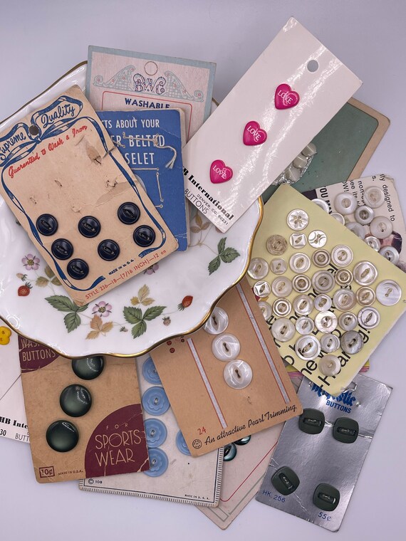 Collection of Vintage Button Sheets Set of 14 Vintage - Etsy