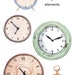 WATERCOLOR CLIPART, Clock Clipart, Time, Vintage Scrapbooking Clip Art ...
