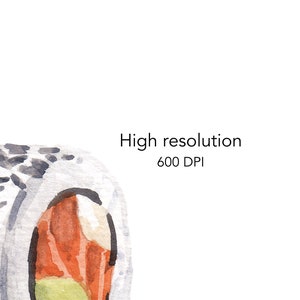 WATERCOLOR CLIPART, Sushi Clipart, Food, Japanese Summer Kitchen ...