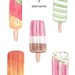 WATERCOLOR CLIPART, Popsicle Clipart, Food, Ice Cream Summer Kitchen ...