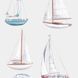 WATERCOLOR CLIPART, Sailboat Clipart, Summer Vacation, Traveling ...