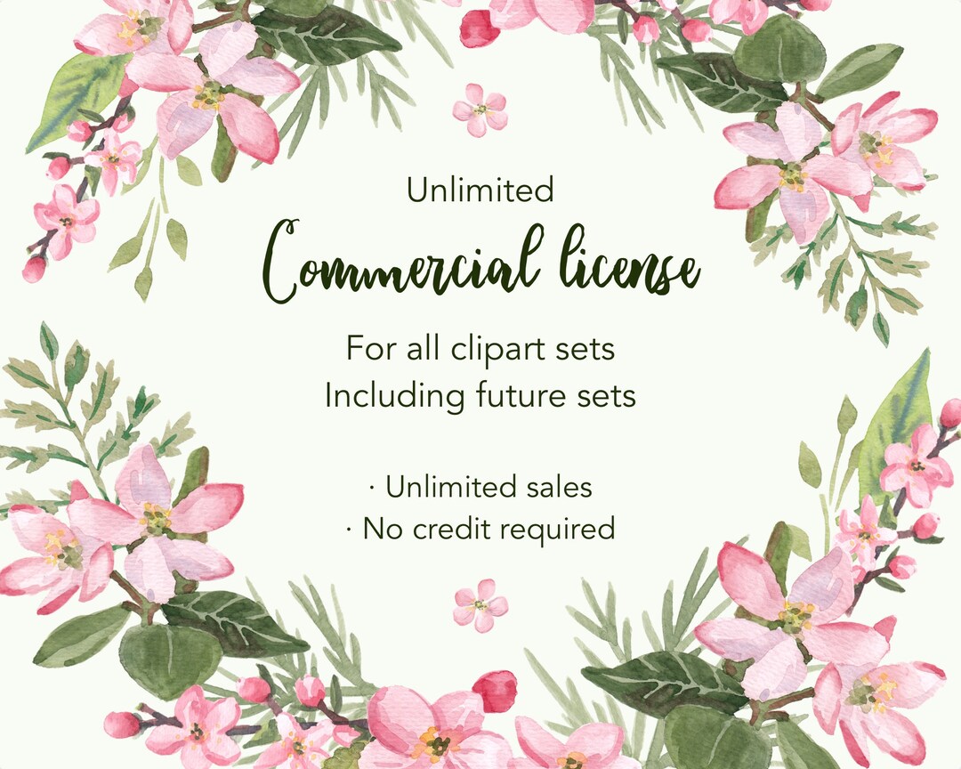 Commercial License for All Clipart Sets - Including Future Sets - Etsy
