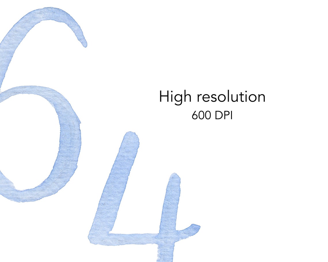 Blue Watercolor Number Clipart, Illustration Graphics (PNG File) - Etsy