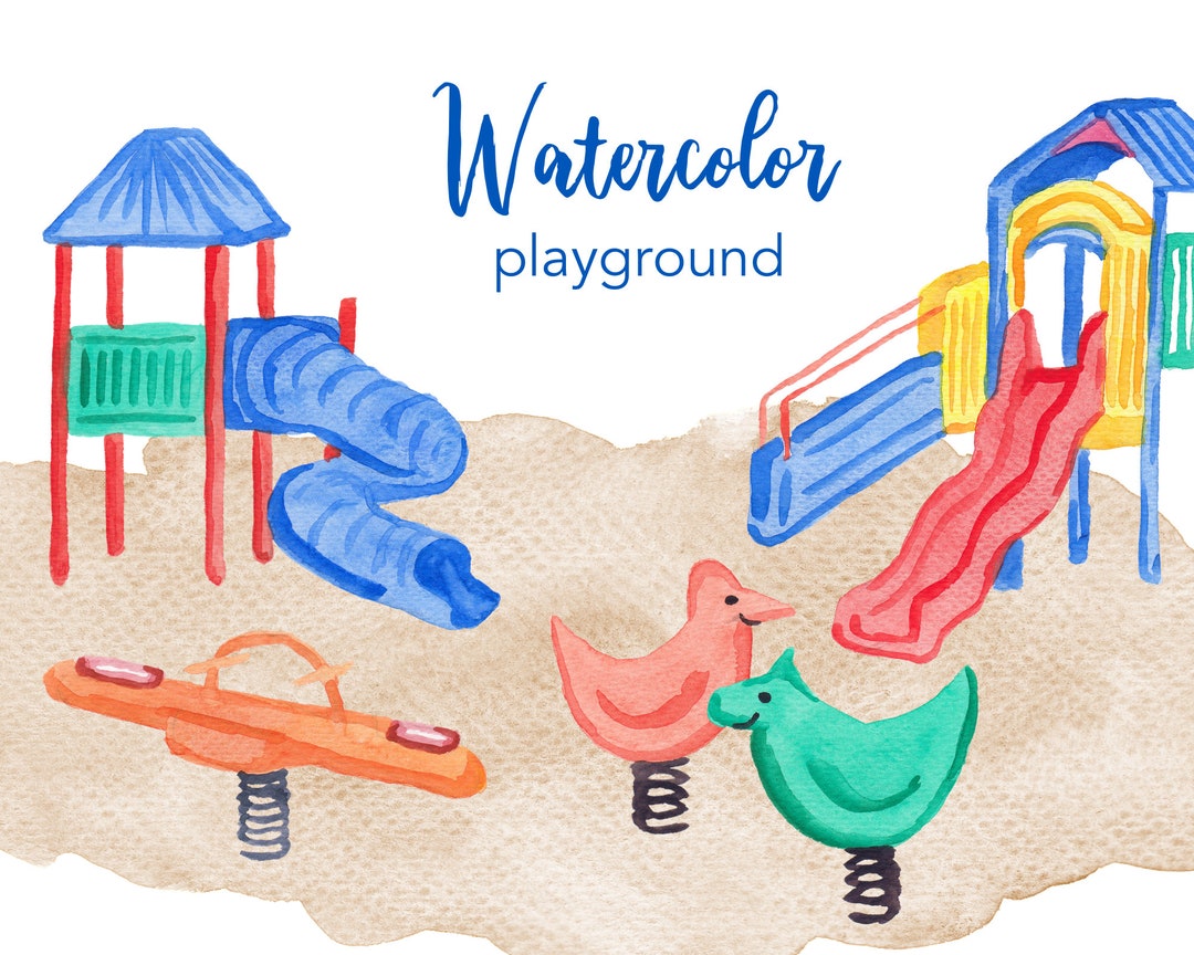 WATERCOLOR CLIPART, Playground Clipart, Watercolour Clipart Set ...