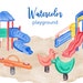 WATERCOLOR CLIPART, Playground Clipart, Watercolour Clipart Set ...