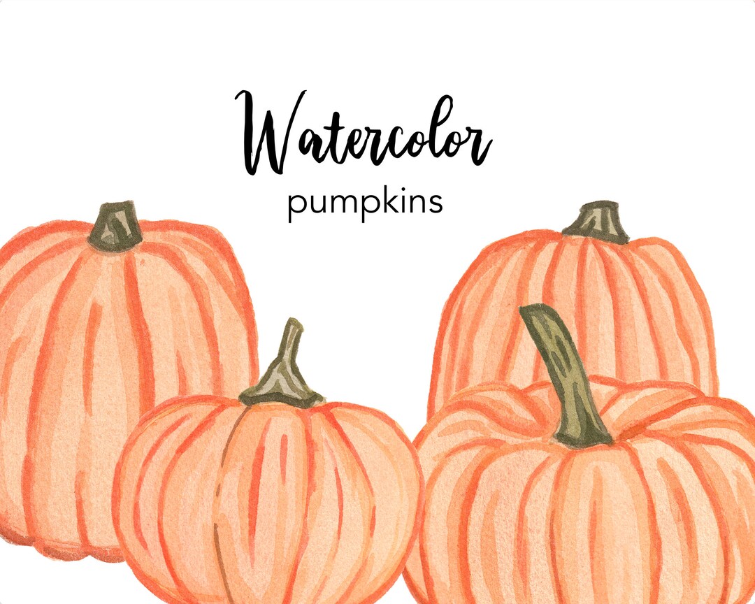 WATERCOLOR CLIPART, Pumpkin Clipart, Halloween Clipart, Watercolour ...