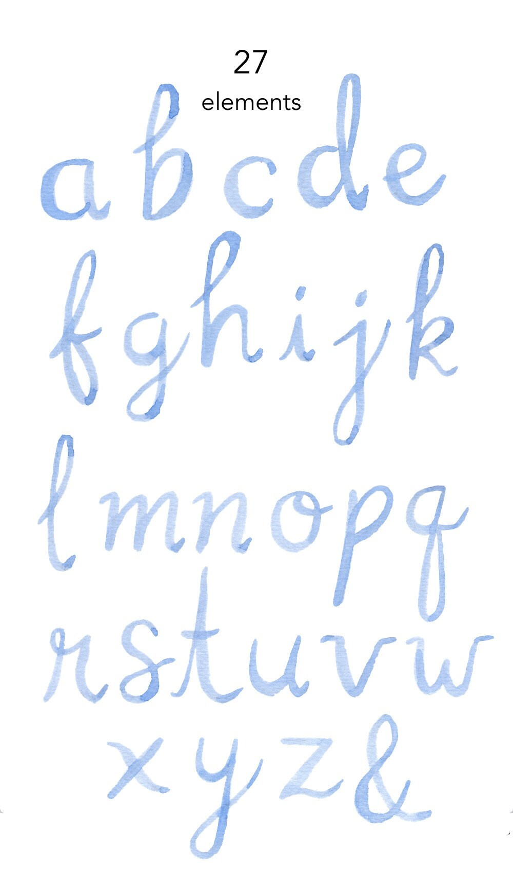 WATERCOLOR CLIPART Blue Alphabet 1 Clipart Watercolour Set - Etsy