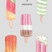 WATERCOLOR CLIPART, Popsicle Clipart, Food, Ice Cream Summer Kitchen ...