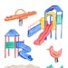 WATERCOLOR CLIPART, Playground Clipart, Watercolour Clipart Set ...