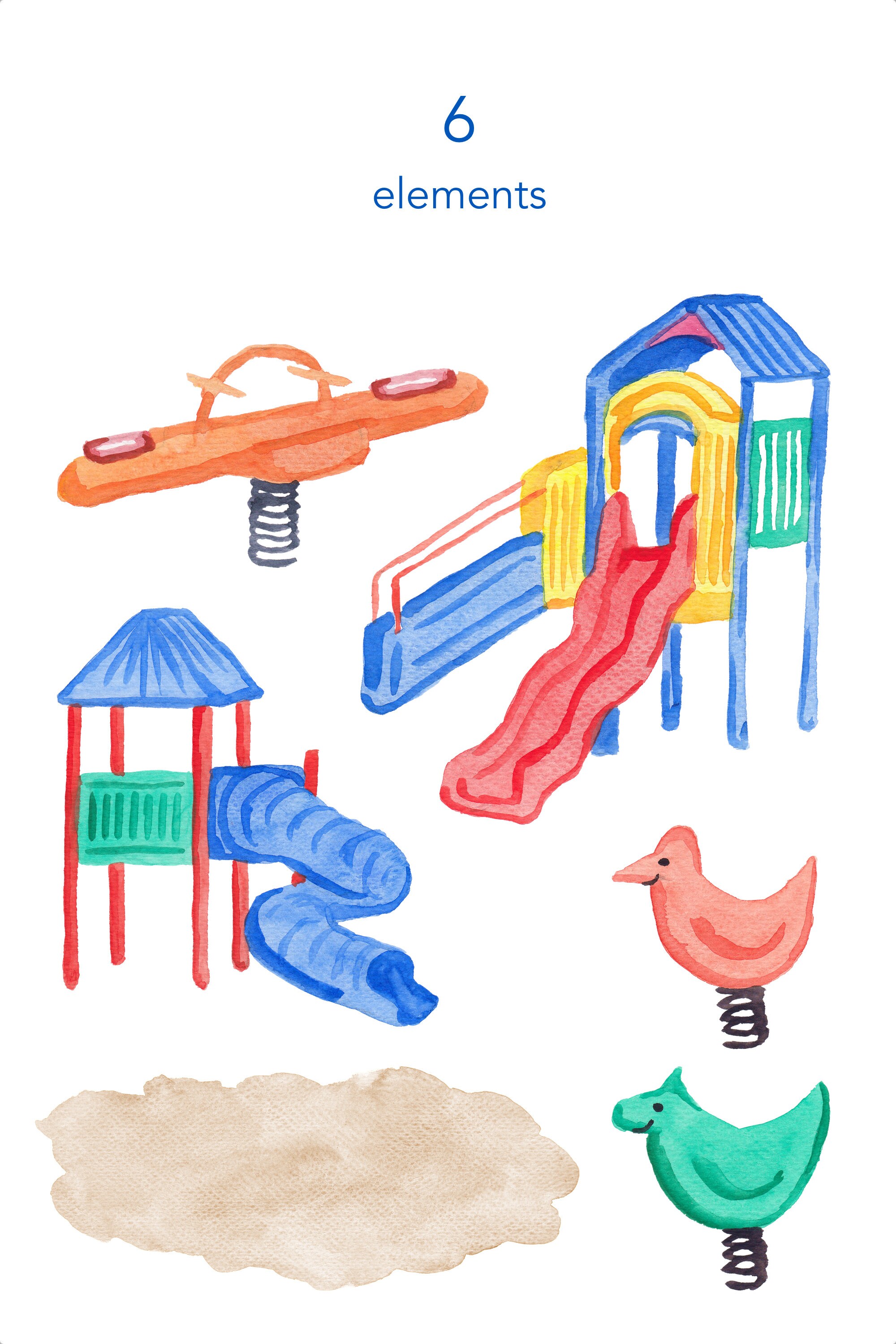 WATERCOLOR CLIPART Playground Clipart Watercolour Clipart | Etsy