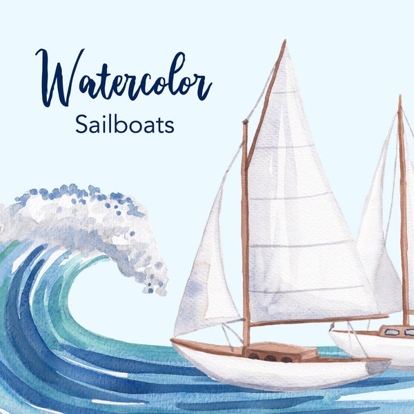 Sailboat Clipart - Etsy