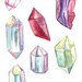 WATERCOLOR CLIPART, Crystal Clipart, Crystals, Diamonds, Decor Clipart ...