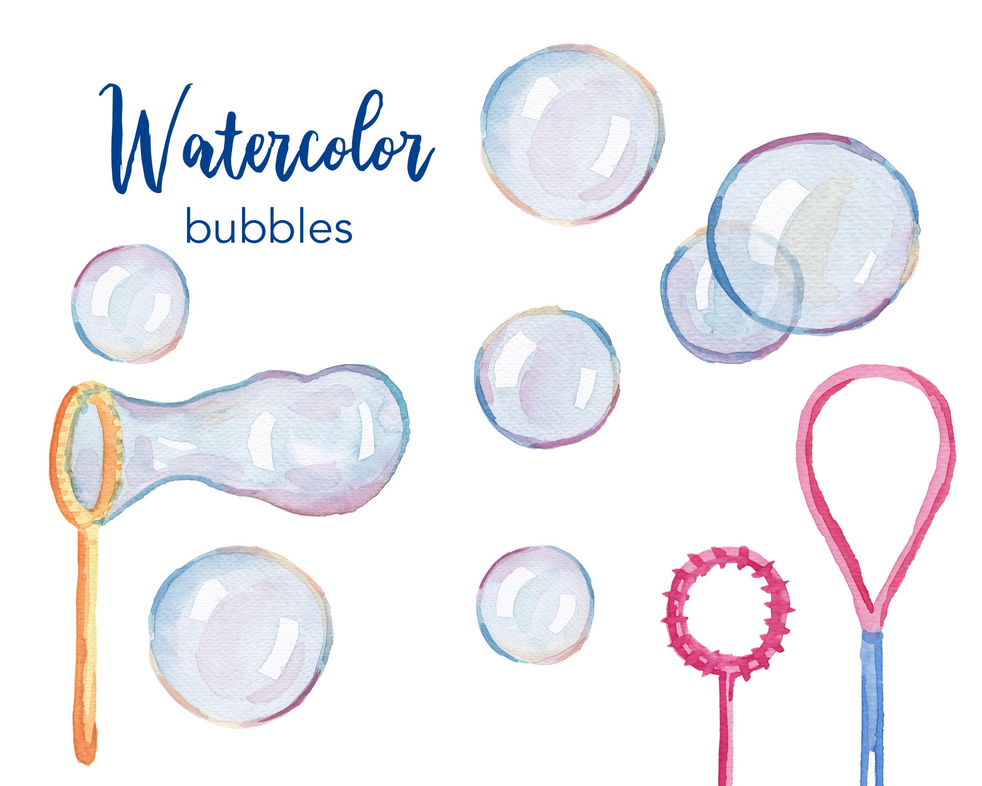 WATERCOLOR CLIPART Bubble Clipart Kids Watercolour Drop - Etsy