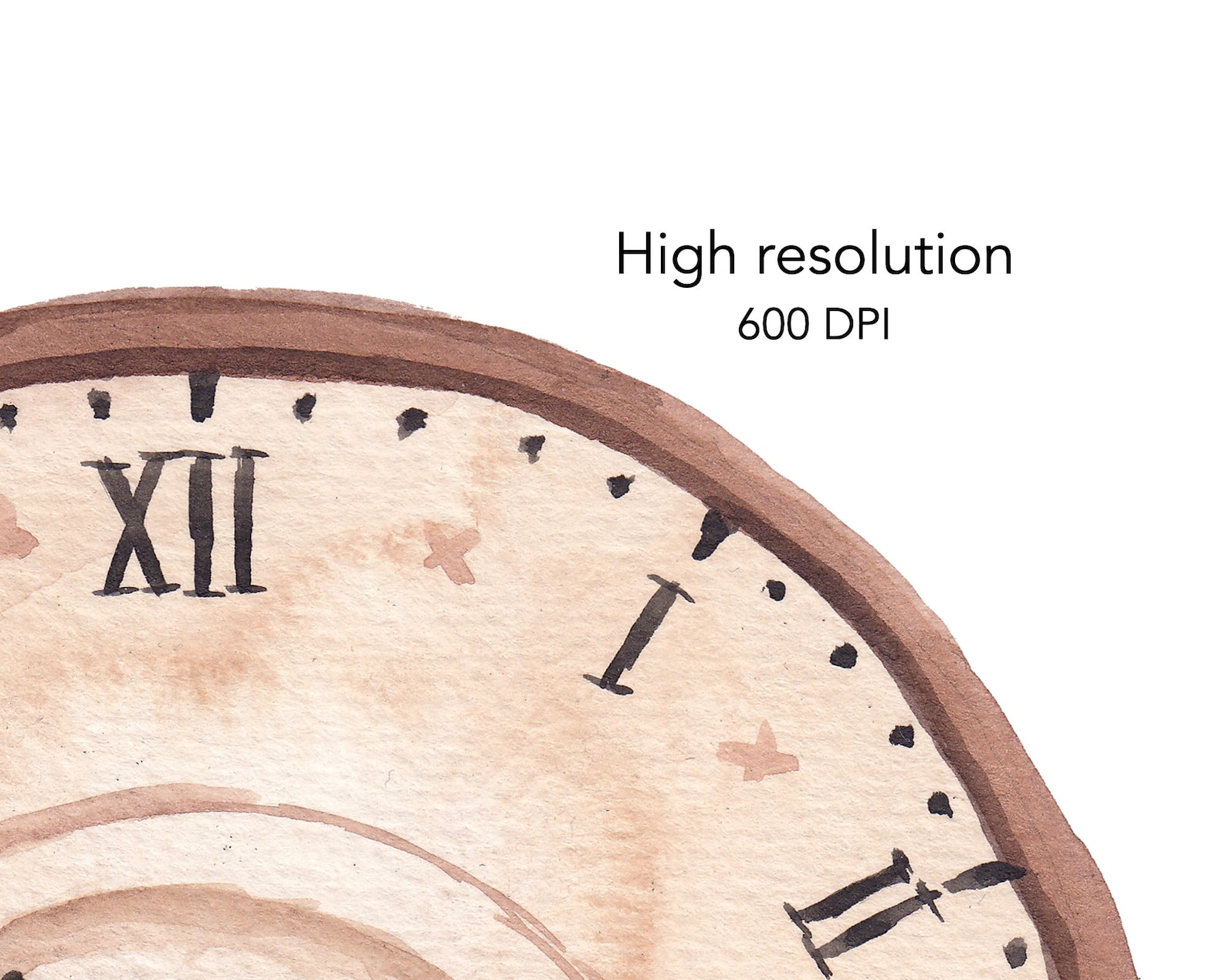 WATERCOLOR CLIPART Clock Clipart Time Vintage Scrapbooking | Etsy