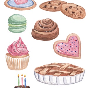 WATERCOLOR CLIPART, Bakery Clipart, Food, Kitchen, Baked Goods ...