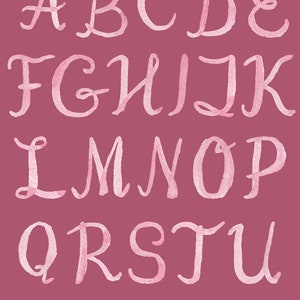 Pink Watercolor Alphabet Clipart Capital Letters (PNG Files) - Etsy