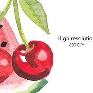 WATERCOLOR CLIPART, Fruit Clipart, Food, Kitchen Cooking Tropical ...