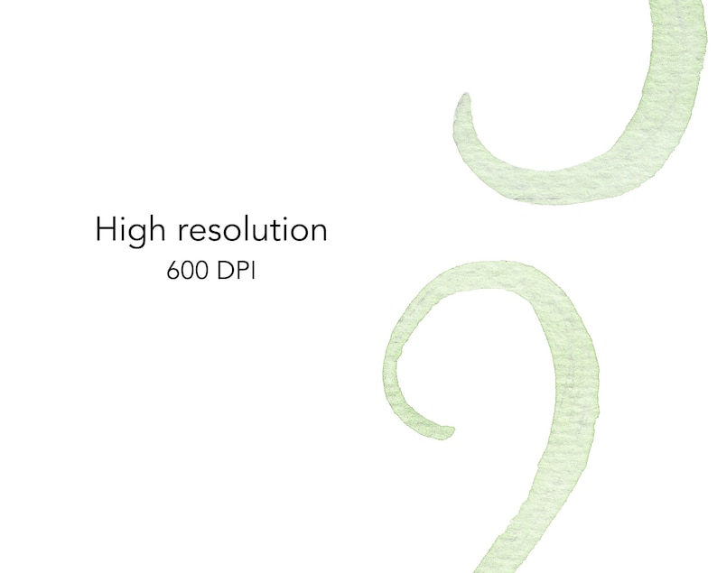 WATERCOLOR CLIPART Green Numbers Watercolor Number - Etsy