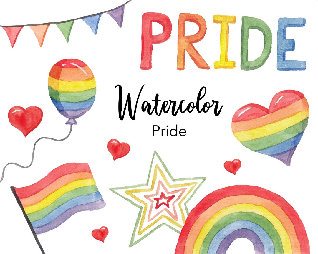 WATERCOLOR CLIPART, Pride Clipart, Watercolour Clipart Set, Commercial ...