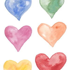 WATERCOLOR CLIPART, Heart Clipart, Watercolour Clipart Set, Commercial ...