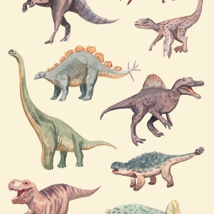 WATERCOLOR CLIPART Dinosaurs, Dinosaur Graphics, Dino Decor ...