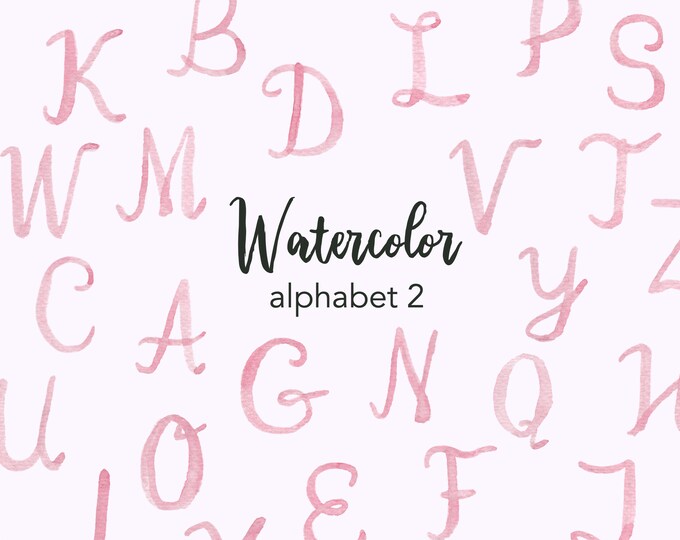 Pink Watercolor Alphabet Clipart Capital Letters (PNG Files) - Etsy UK