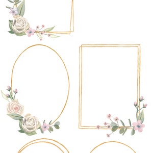 WATERCOLOR CLIPART, Floral Frames Clipart, Watercolour Clipart Set ...