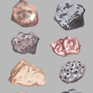 WATERCOLOR CLIPART, Rock Clipart, Watercolour Clipart Set, Commercial ...