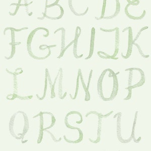 WATERCOLOR CLIPART, Green Alphabet Clipart, Watercolour Set, Commercial ...