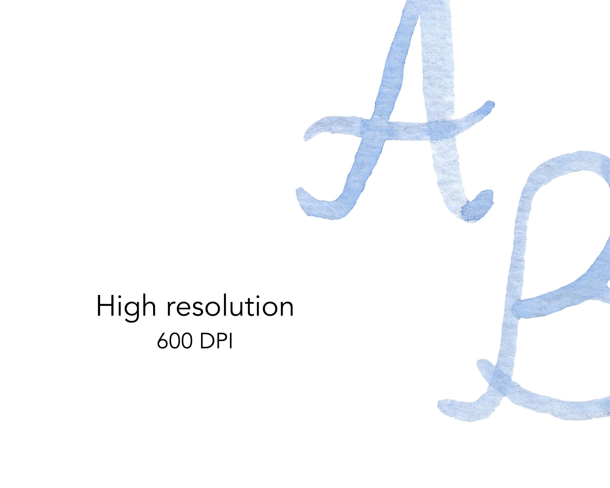 WATERCOLOR CLIPART Blue Alphabet Clipart Watercolour Set - Etsy