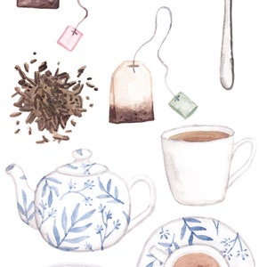WATERCOLOR CLIPART, Tea Clipart, Watercolour Clipart Set, Commercial ...