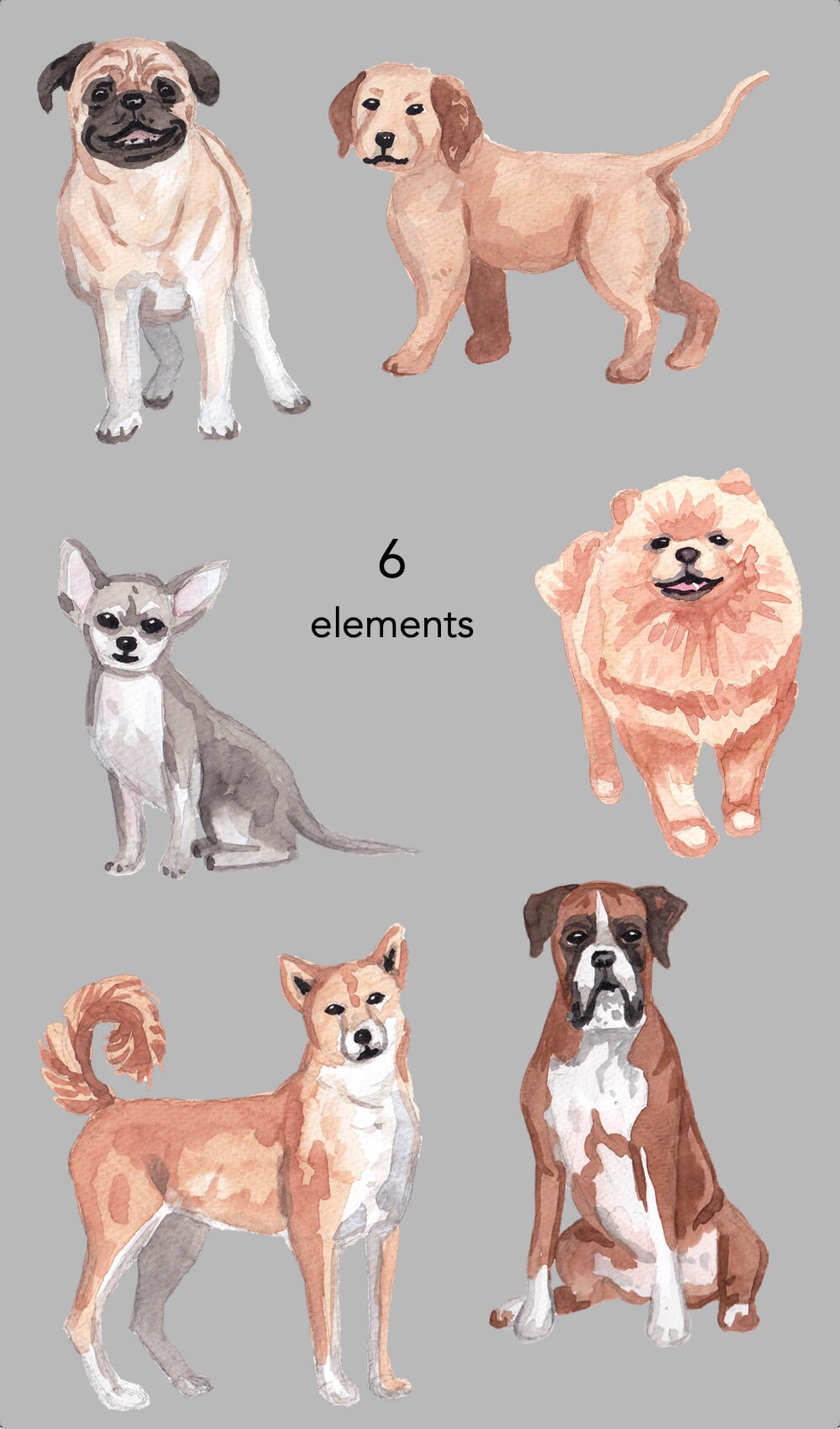 WATERCOLOR CLIPART Dog Clipart Watercolour Puppy Clipart - Etsy