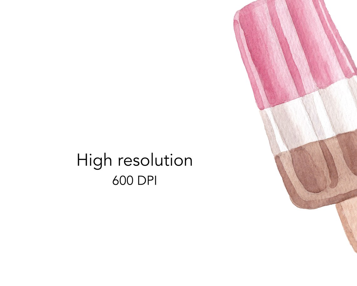 WATERCOLOR CLIPART Popsicle Clipart Food Ice Cream Summer - Etsy