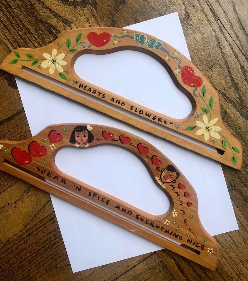 ONE OF A KIND: Folk Art Hand-painted Wooden Purse Handles - Vintage - Etsy