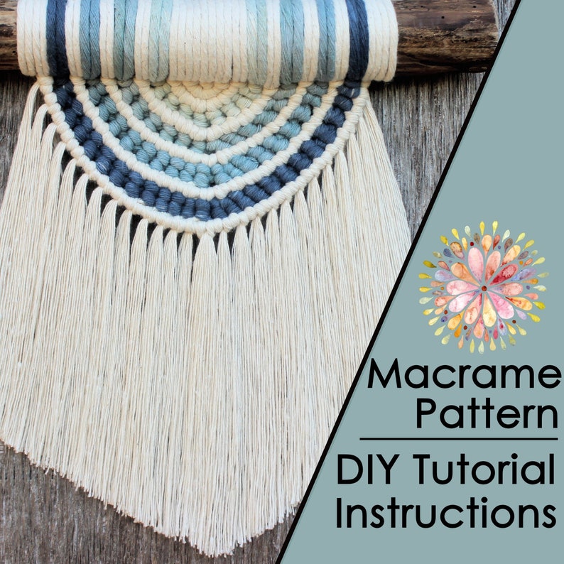 Macrame Half Mandala Semi Circle Pattern PDF Tutorial Instant Download DIY Macrame Wall Hanging ...